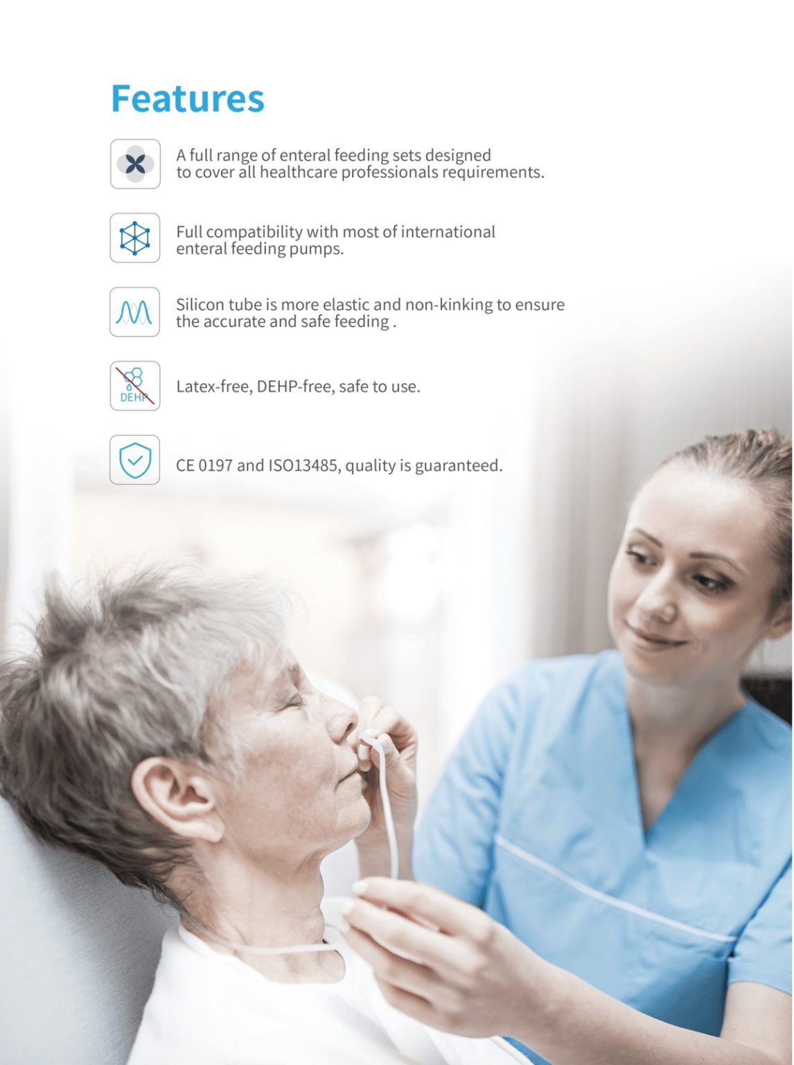 Enteral feeding set, gravity feeding bag | Hawkmed