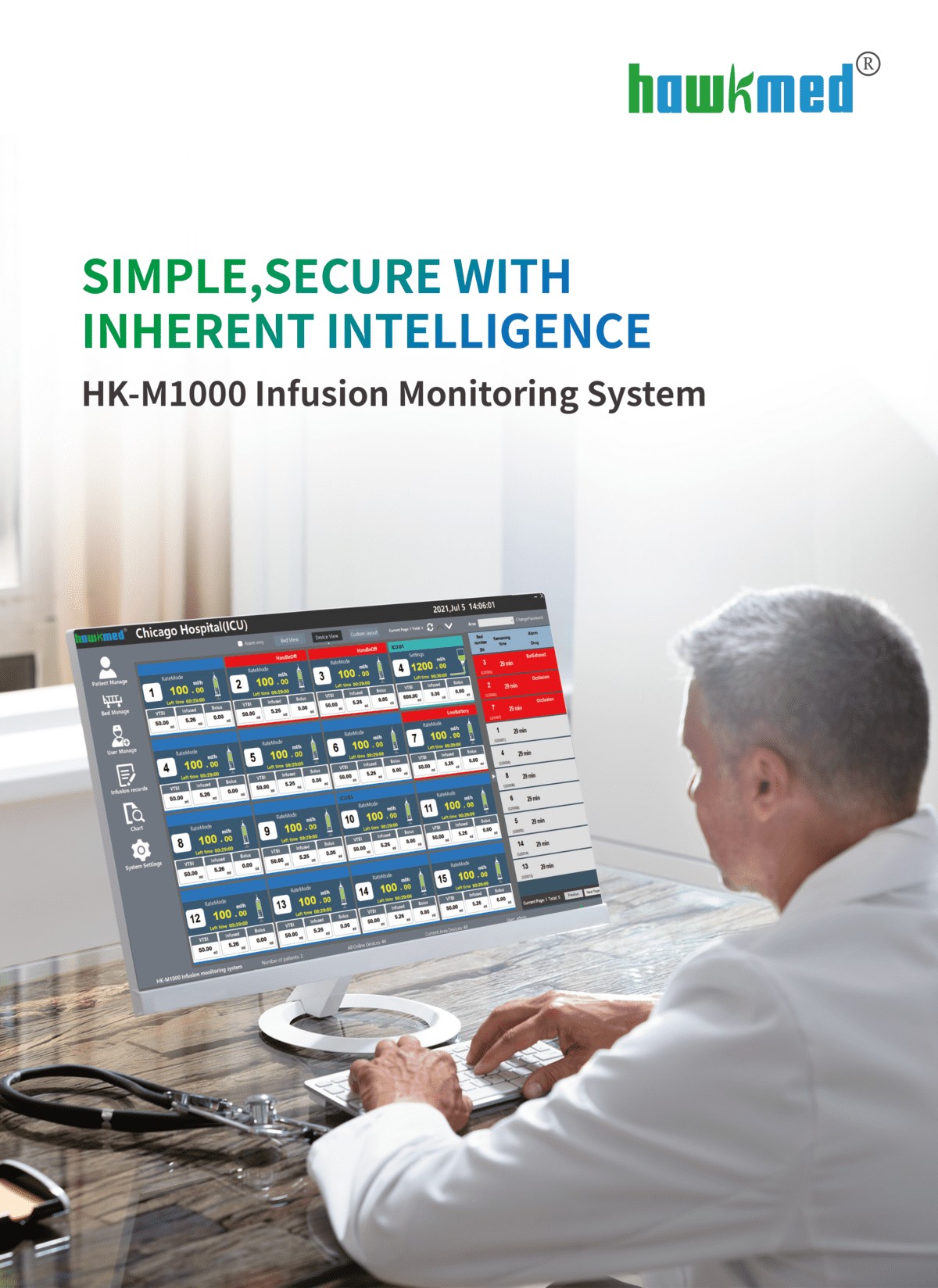 Infusion Monitoring System- HK-M1000 | Hawkmed